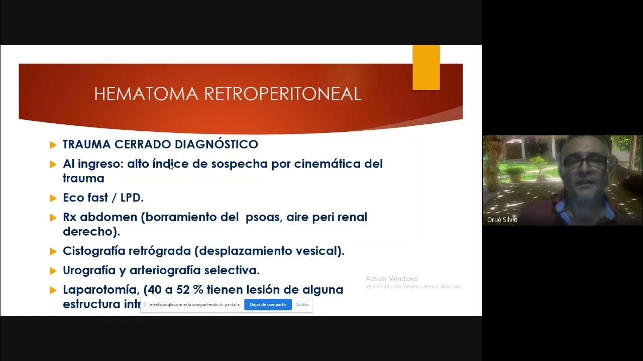 Hematoma retroperitoneal - YouTube