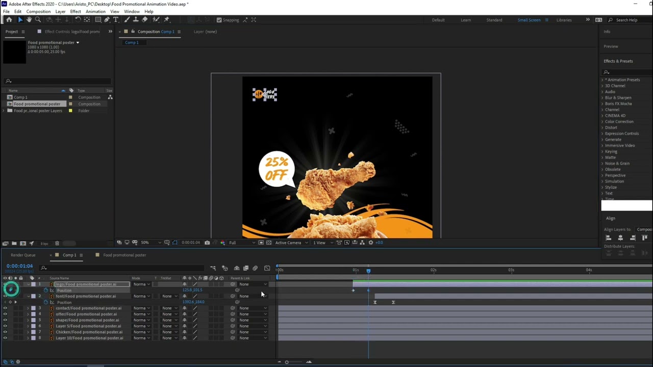 Food promotion animation poster/ Basic Animation/ Motion Graphic/ After ...