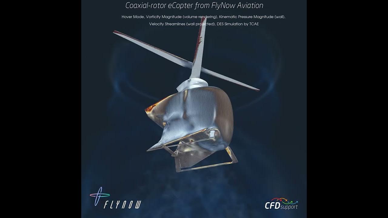 Electric helicopter FlyNow - simulation by TCAE - YouTube