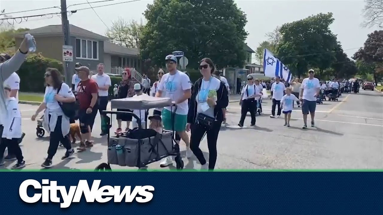 'Walk with Israel' takes over Toronto streets - YouTube