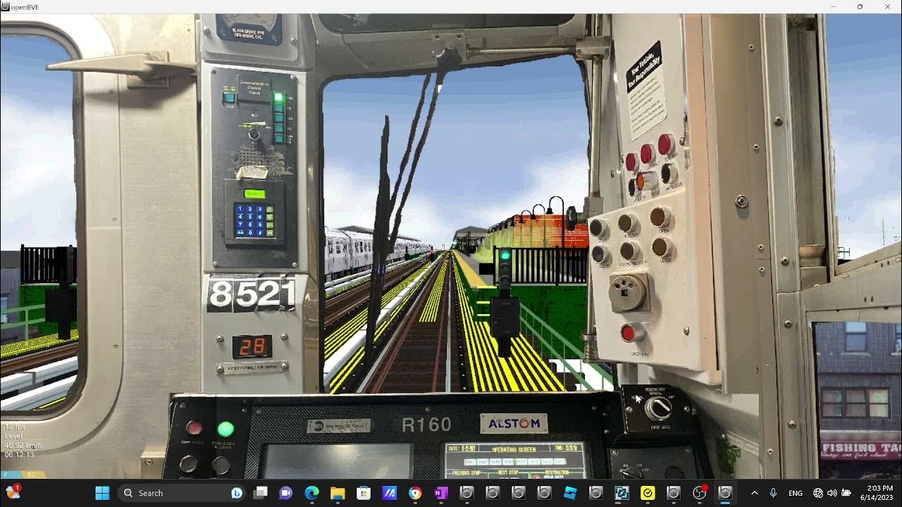 Openbve Gameplay Simulator NYCT BMT New 2020 R160B Alstom W train to Whitehall Street - YouTube