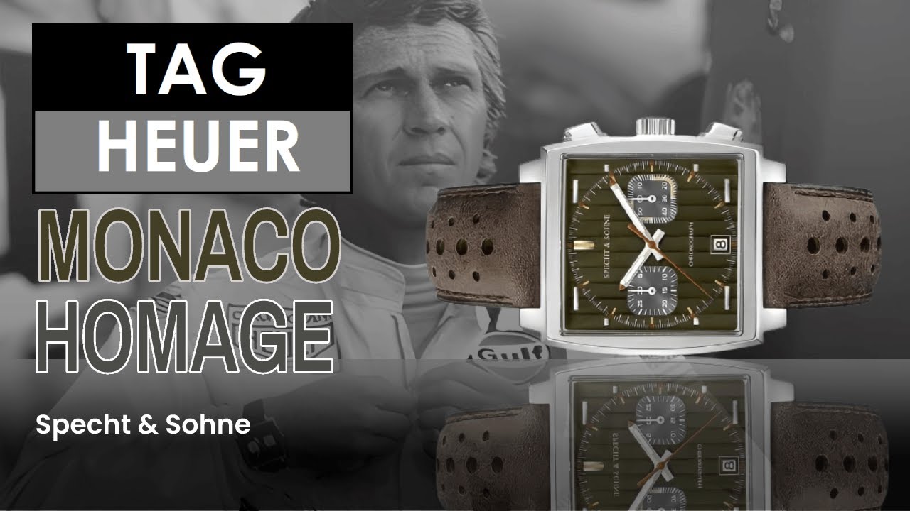 Tag Heuer Monaco Homage - Specht And Sohne Monaco Carrera Edition - YouTube
