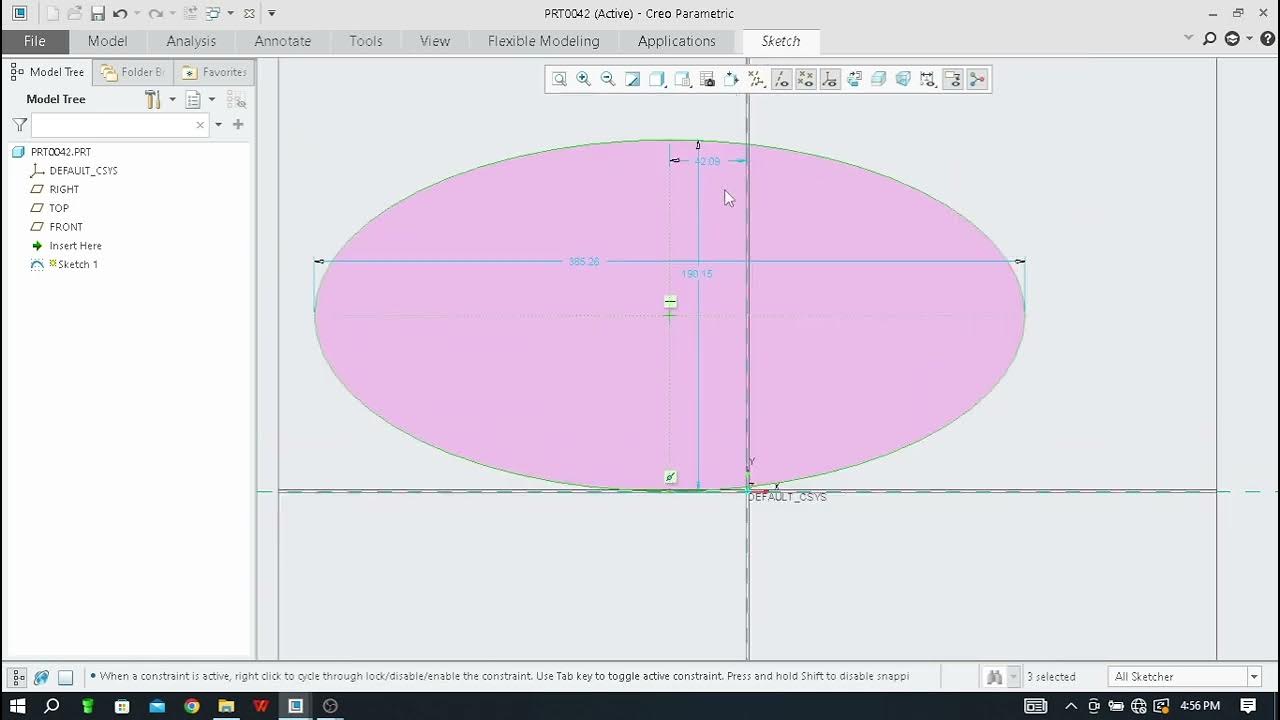 video-51 How to use ellipse,Spline tools in Creo parametric @CAD-Masters - YouTube