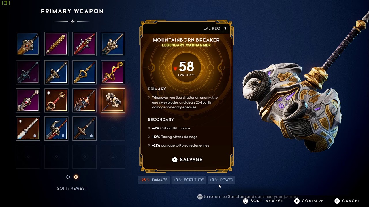 Godfall - Aegishorn Cursed Polearms Build, primary and secondary ...