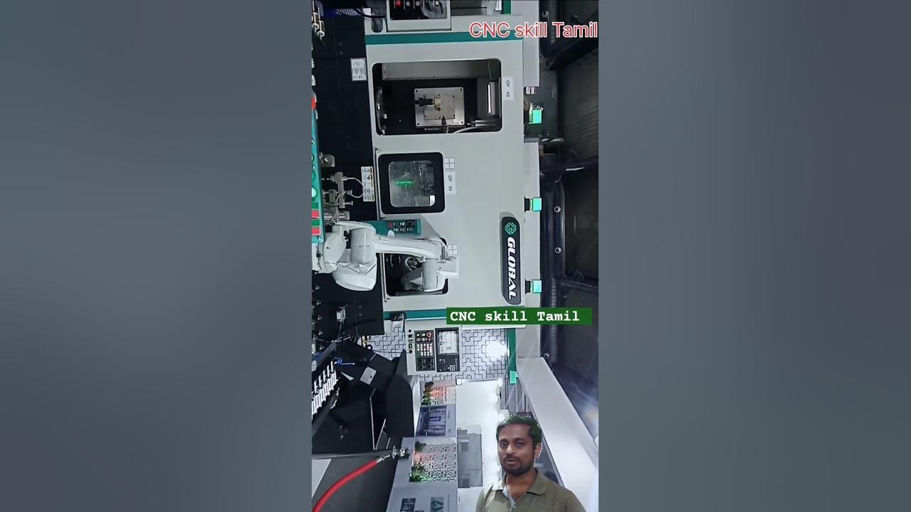 Robot part loading and unloading on cnc machine - YouTube