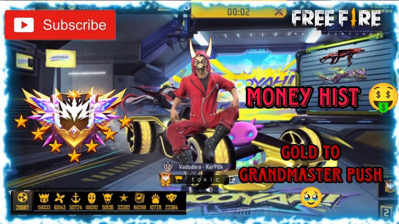 Free Fire Money 🤑 Hist Gold To Grandmaster Push Video|| 🥹 - YouTube