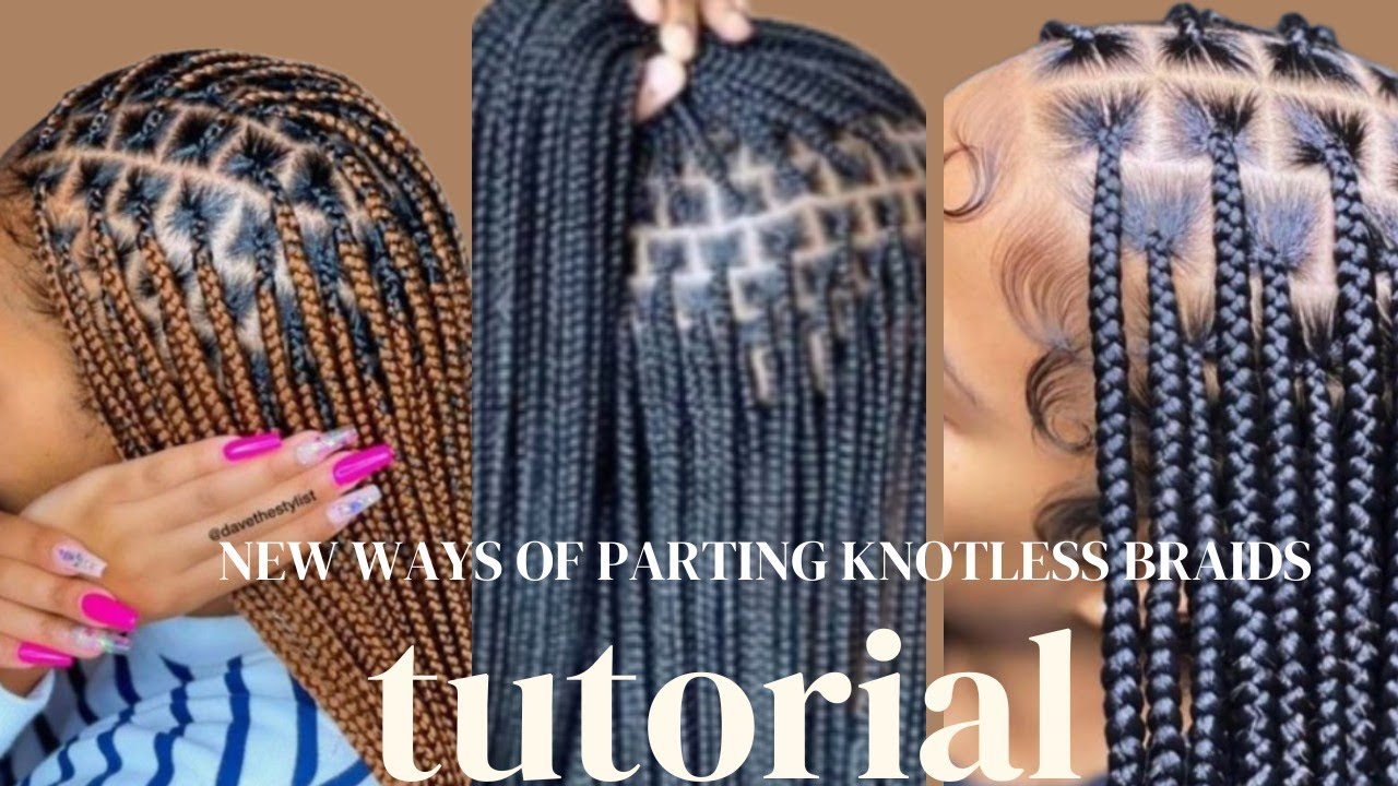 Detailed how to part neat knotless braids,box braids#lifestyle # ...
