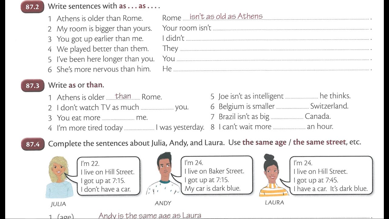 87, not as ~ as ... 표현, Grammar_In_Use Basic_Unit_87 - YouTube