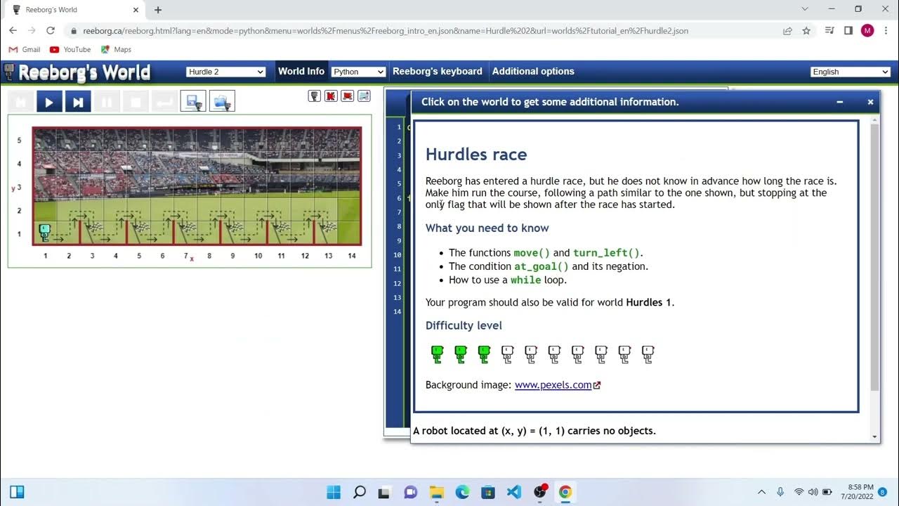 Reeborg's world - Functions, for and while loops in Python - YouTube