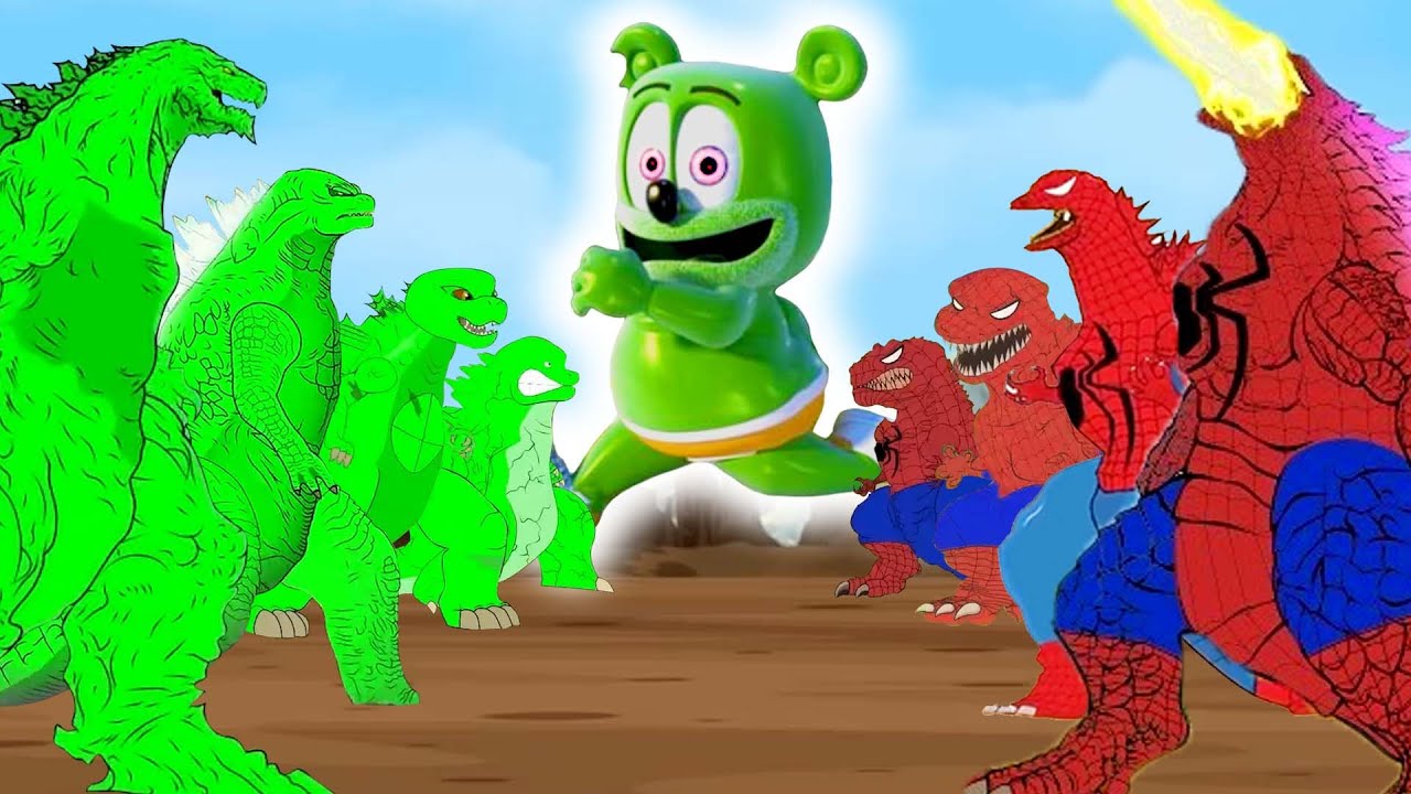 Gummy Bear Song (Cover) - Green HULK GODZILLA vs Evolution SPIDER SHIN ...