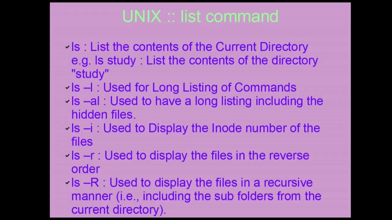 UNIX ls command - YouTube
