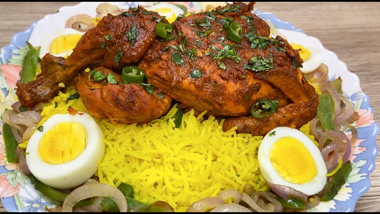 Spicy Masala Chargha With Garlic Rice - Eid 2020 Special Dawaat Recipe ...