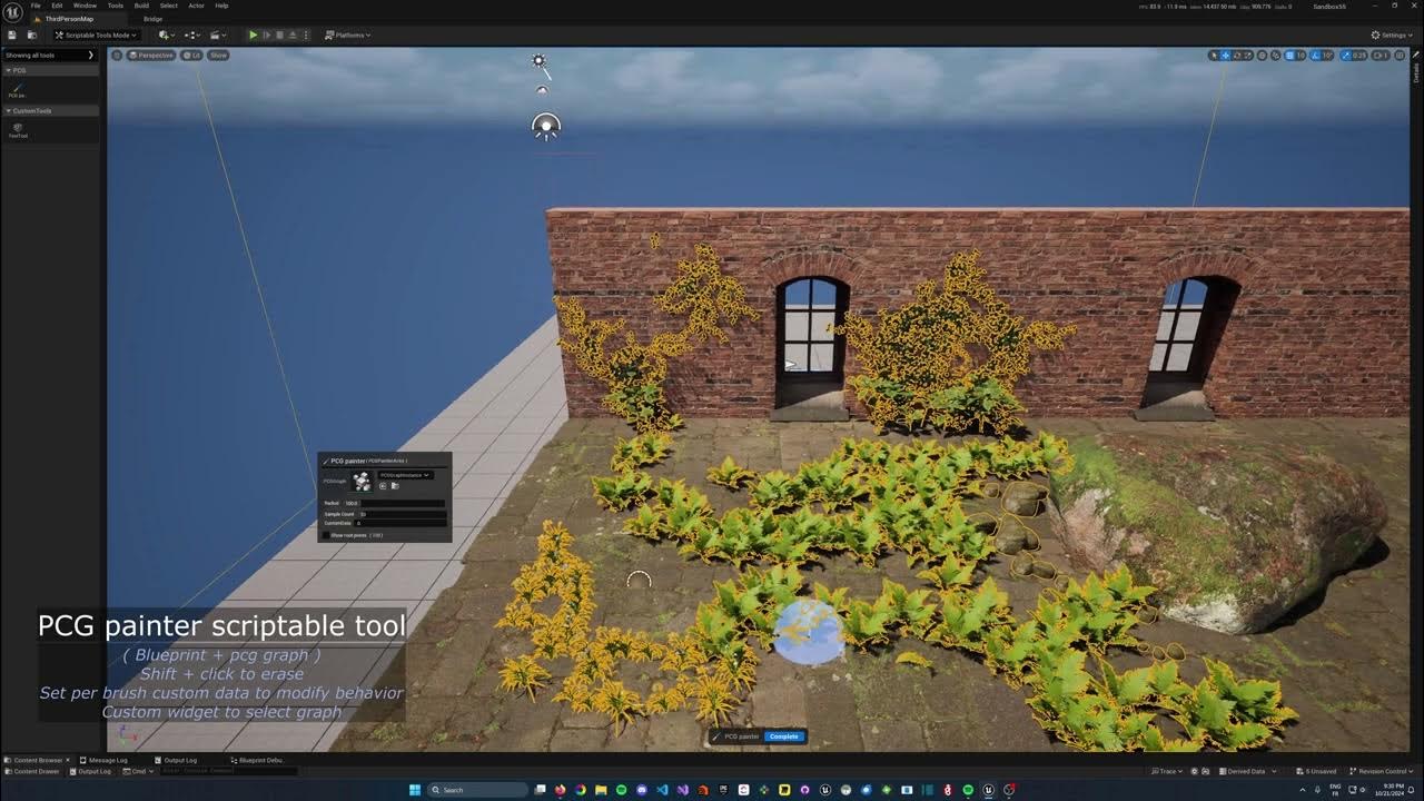 Unreal 5.5 PCG Painter scriptable tool - YouTube