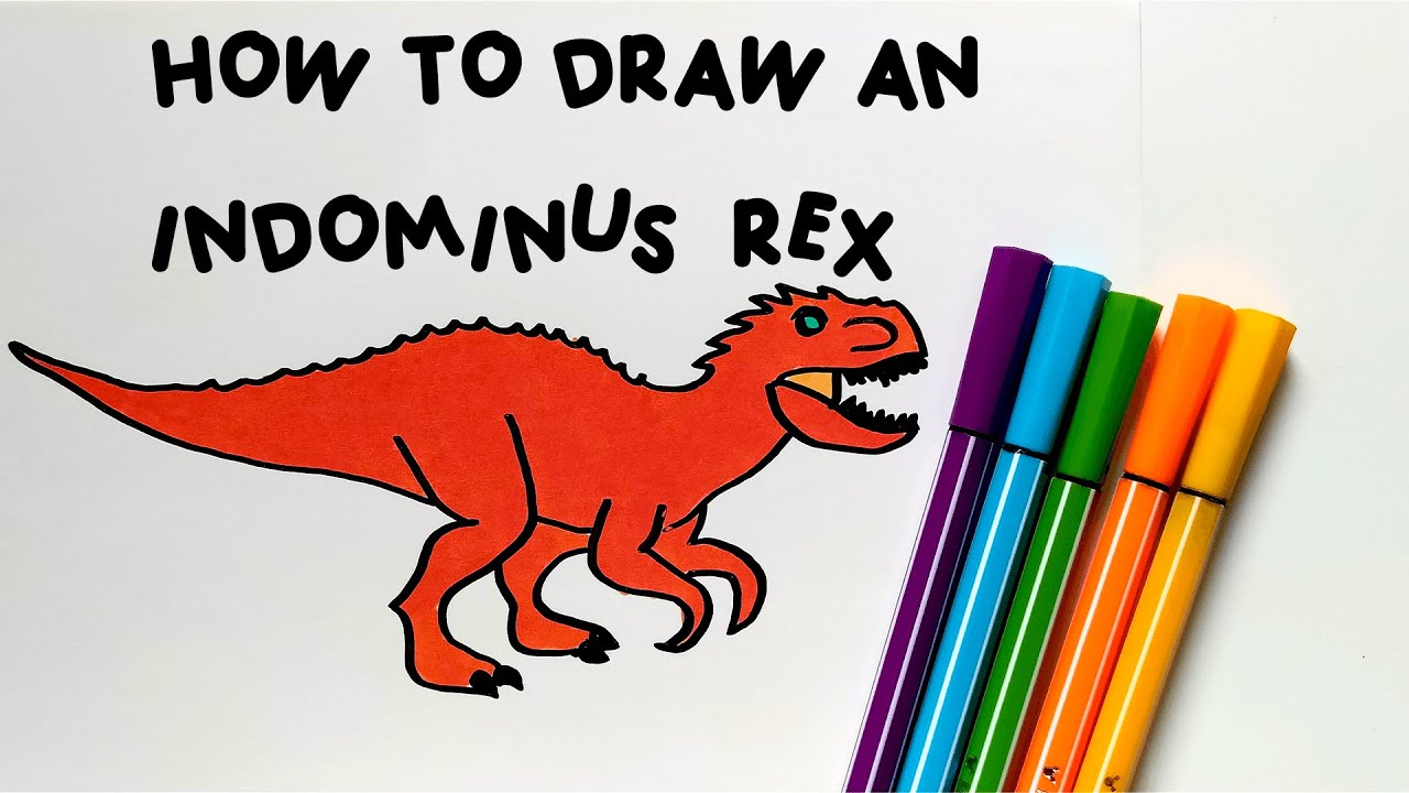 How To Draw A INDOMINUS REX |Drawing Dinosaur - YouTube