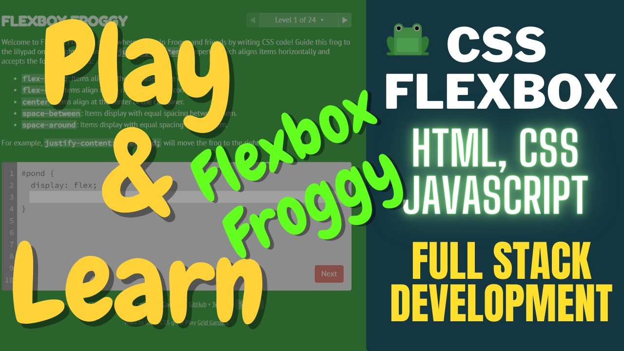 🔴 📚 Game : Flexbox Froggy || CSS Flexbox || HTML, CSS, JavaScript || Play & Learn || Day 24 ...