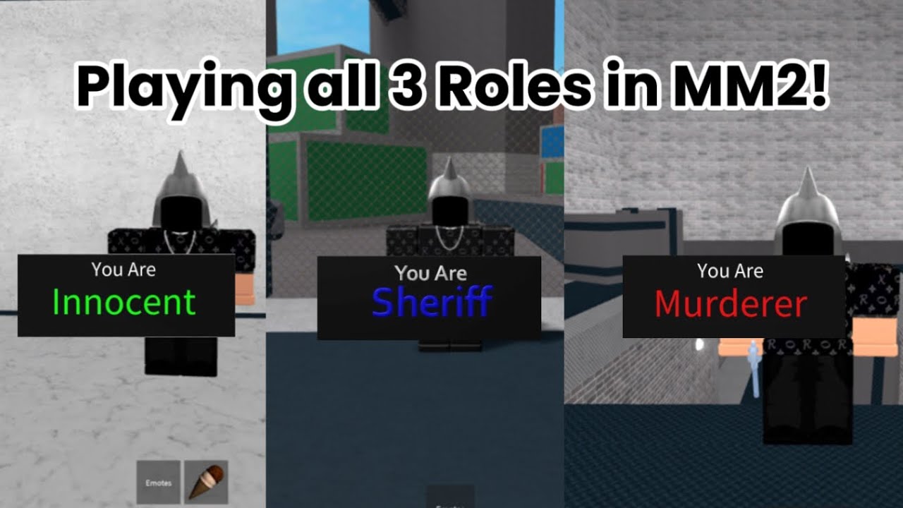 Playing all 3 roles in Roblox MM2! - YouTube