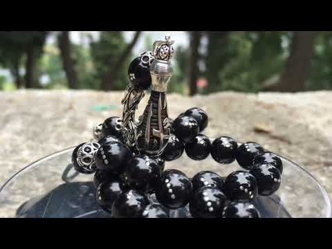 Tesbihevim Hat Sanatı İmameli İşlemeli Oltu Tesbih