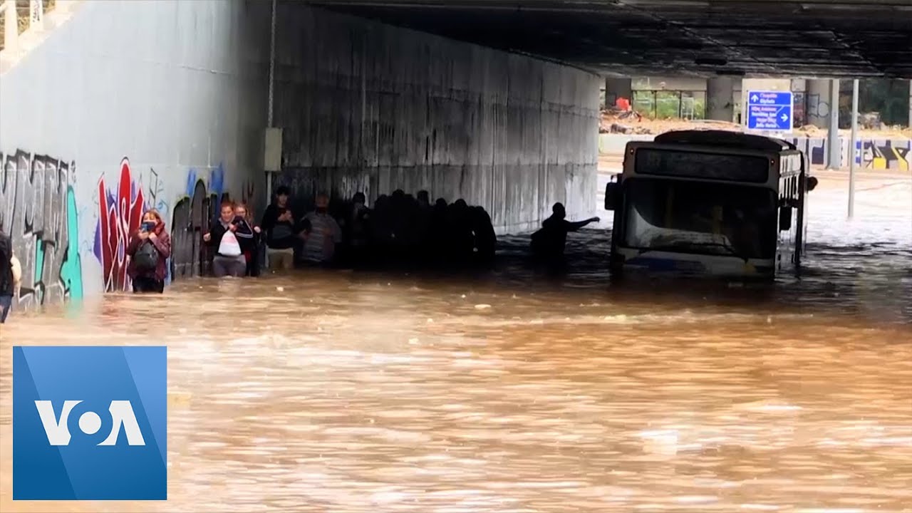 Storm, Flooding Disrupt Traffic in Athens - YouTube