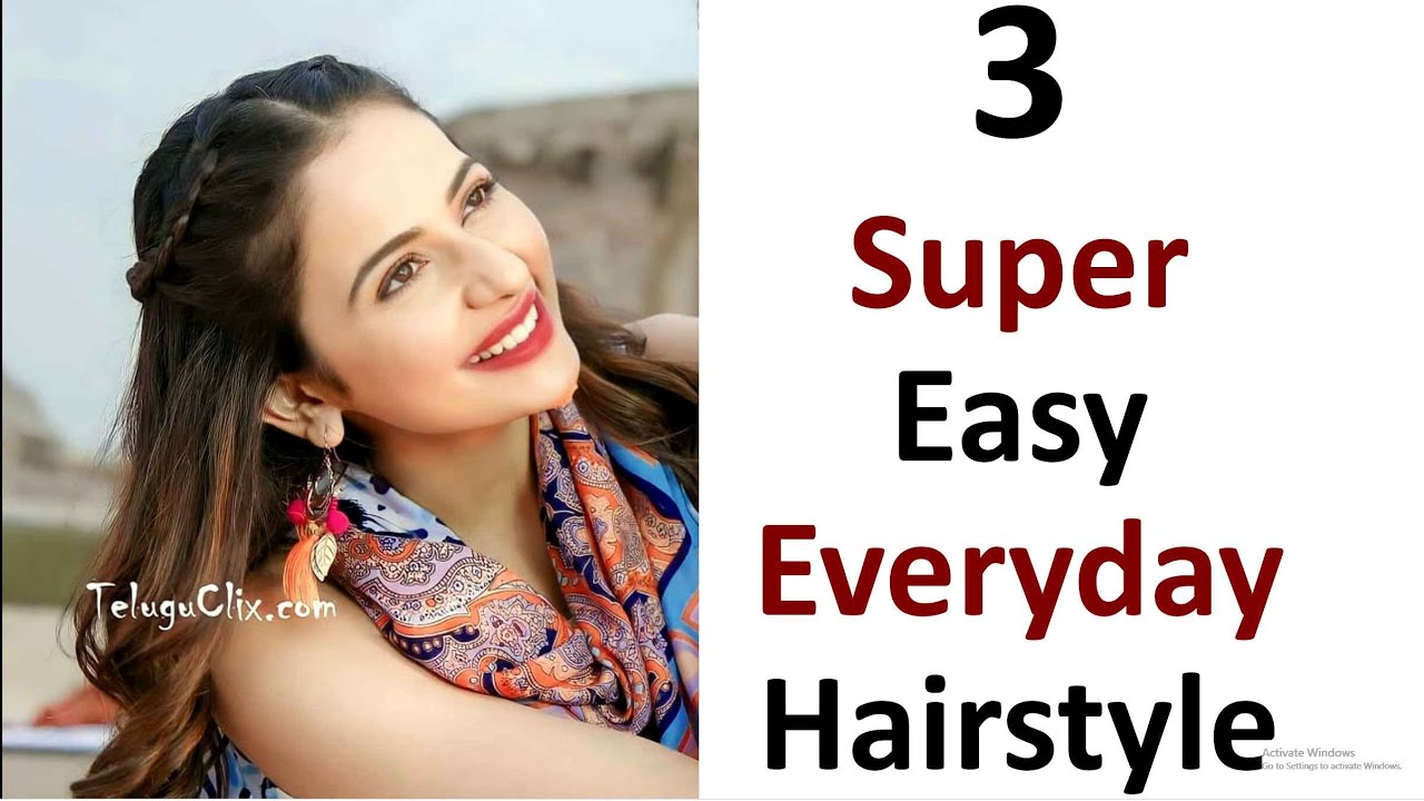 3 super easy quick hairstyle - Everyday hair style for girls - YouTube