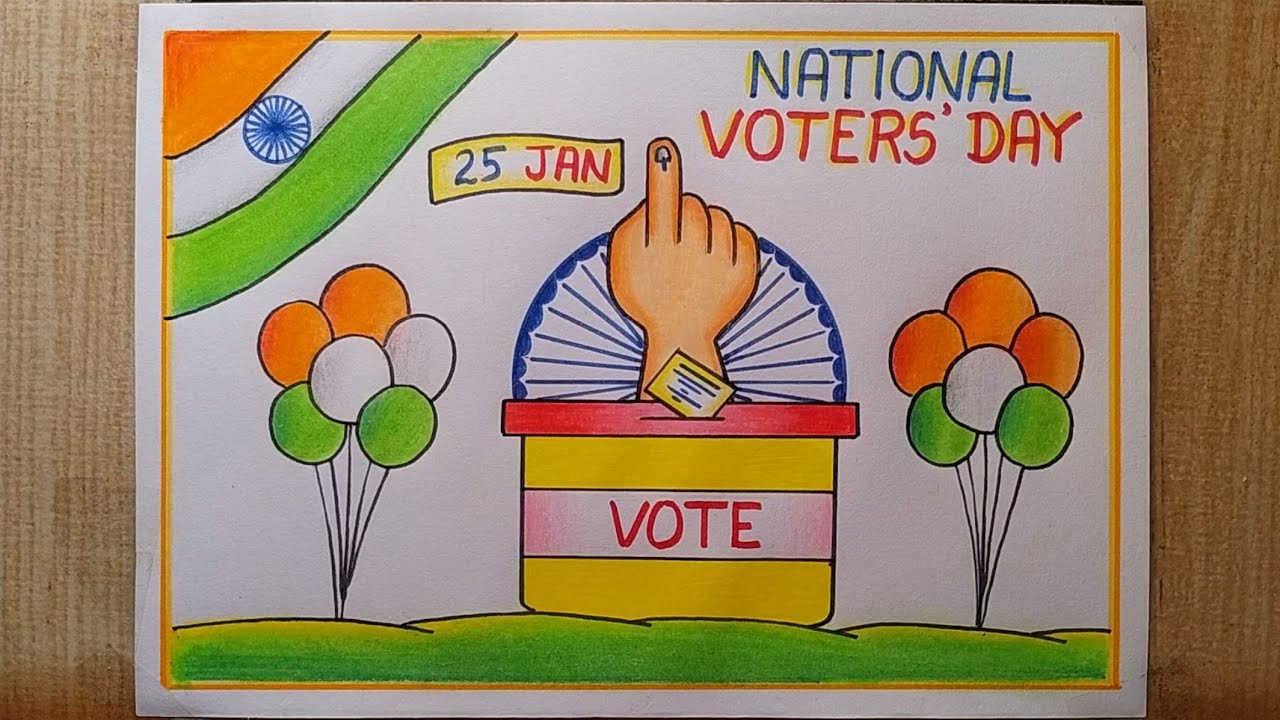 National Voters day drawing| National Voters' day poster drawing ...