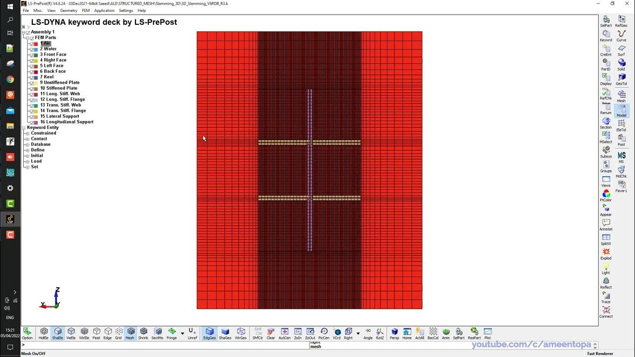3D Wedge Model - Lagrange and ALE Mesh Alignment - YouTube