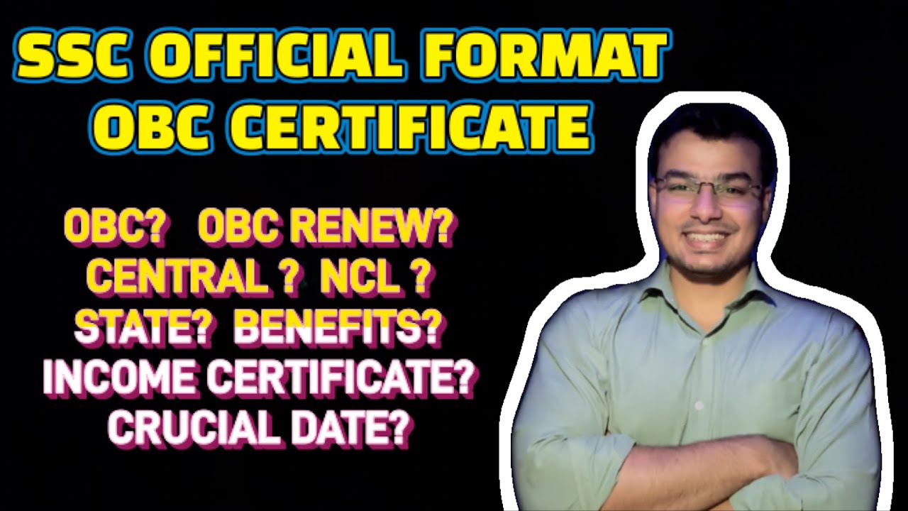 SSC FORMAT OBC | HOW TO APPLY OBC CASTE CERTIFICATE | STATE CENTRAL NCL ...