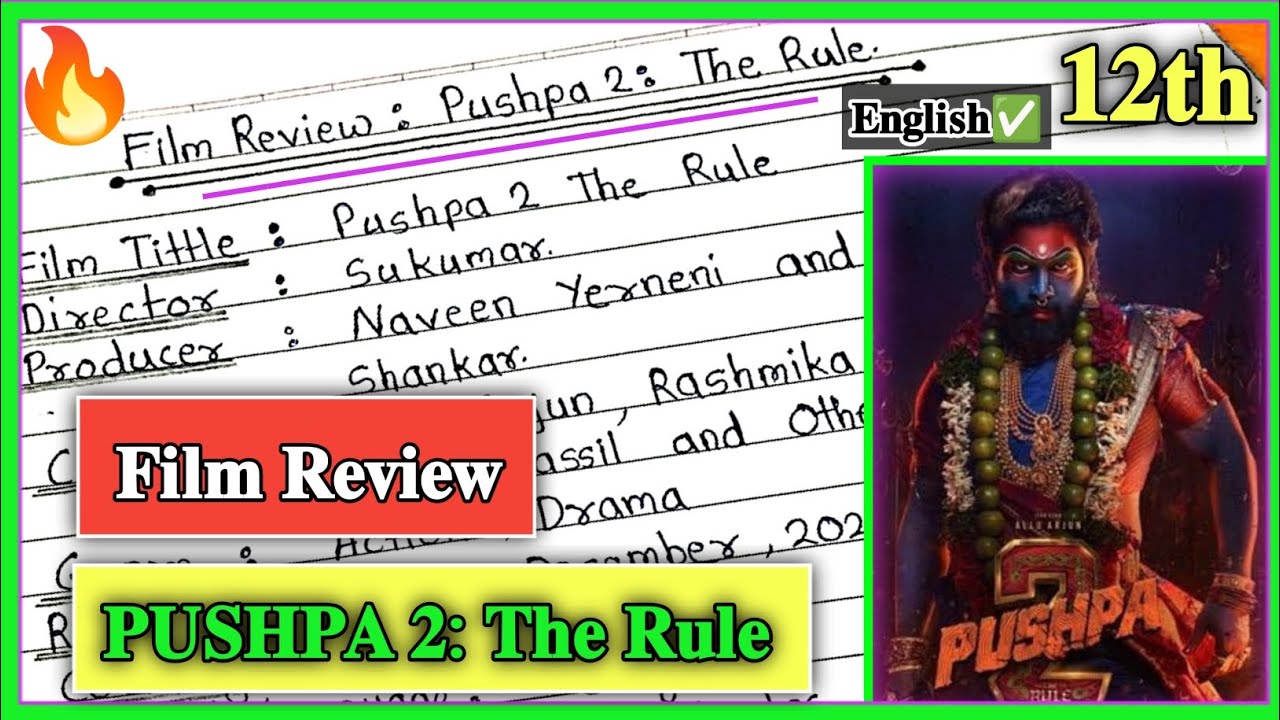 Pushpa 2: The Rule Film Review Writing Skills Class 12 | Film Review ...