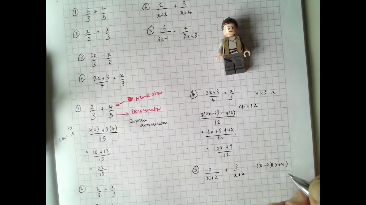 Algebra Adding Algebraic Fractions YouTube Algebra Adding Algebraic Fractions YouTube