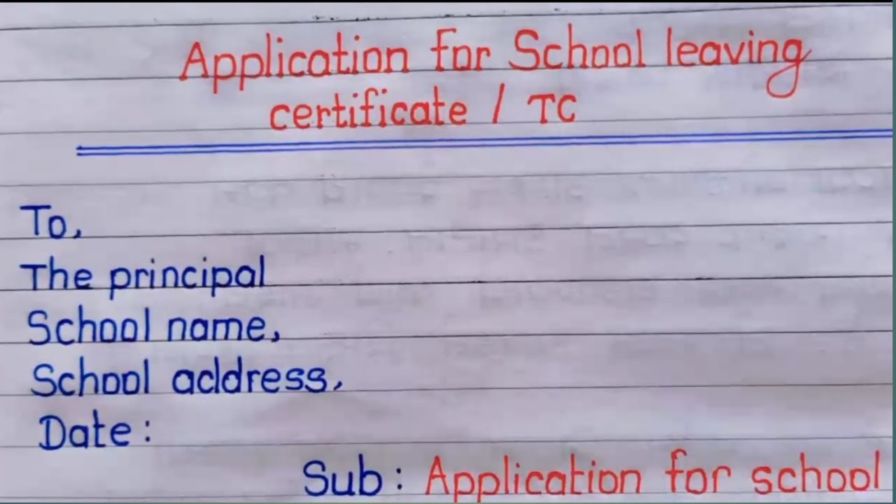 How to write an application for school leaving certificate l Write a ...