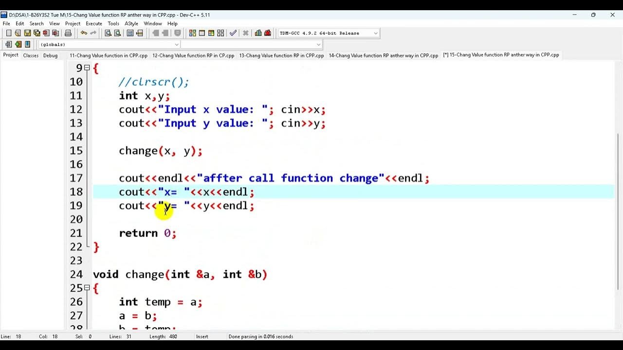 26-Reference Parameters anther way in CPP | Data Structures and Algorithms in C/C++ - YouTube