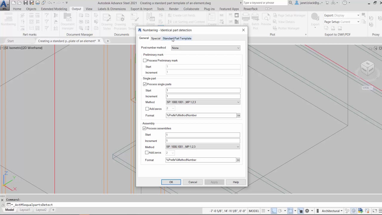 Creating a standard part template of an element - YouTube
