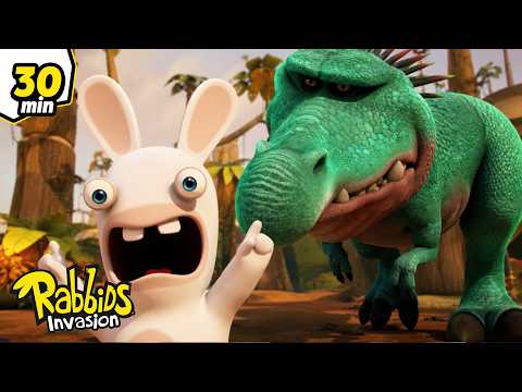When Rabbids Meet DINOSAURS! 🦖😱 | Rabbids Invasion 🐰 Full Episodes