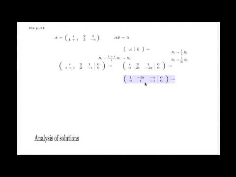 Gaussian Elimination when matrix has complex numbers - YouTube