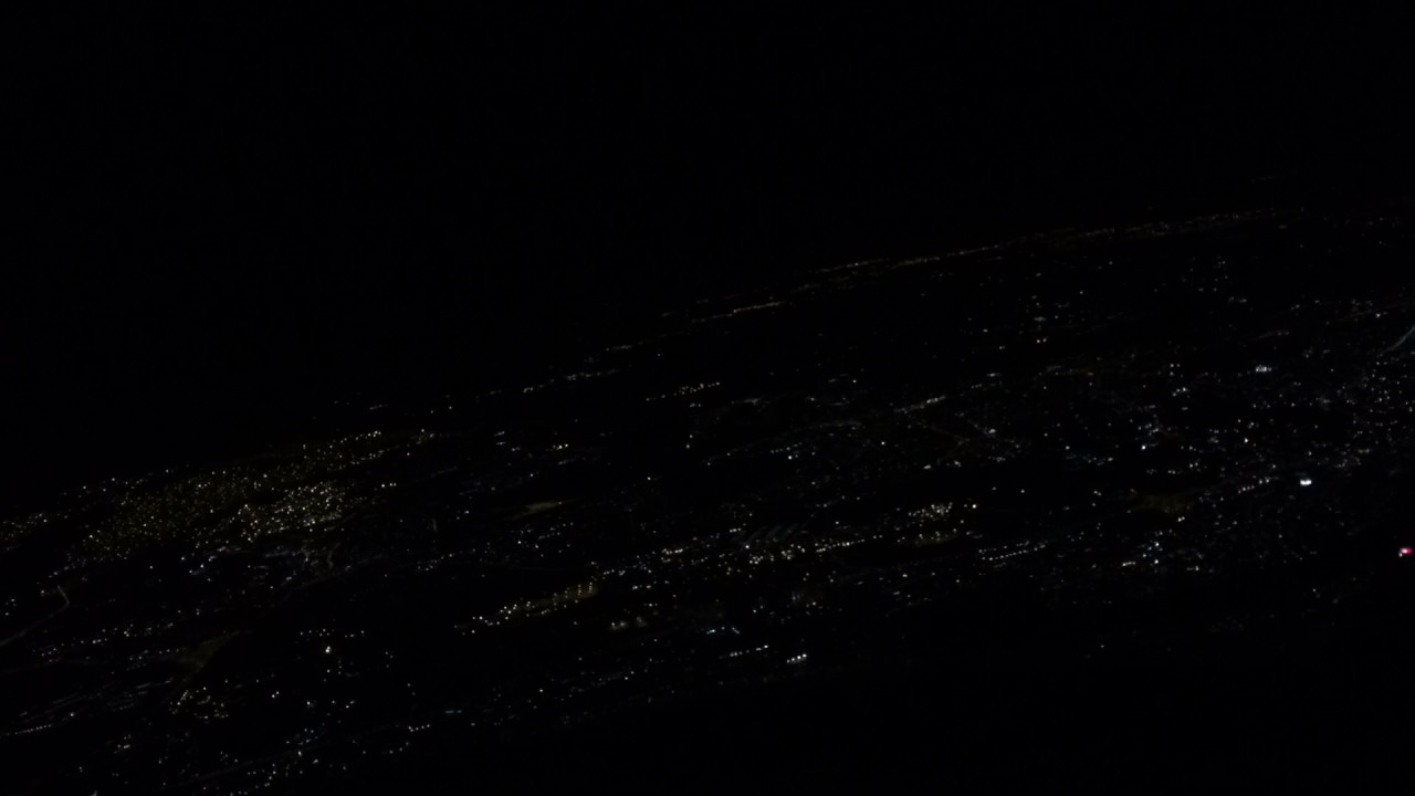 Night visual approach. Time lapse - YouTube
