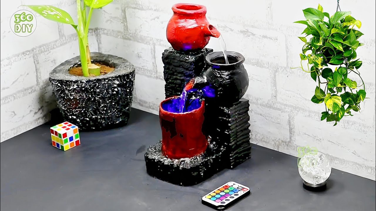 Amazing Easy & Simple Indoor Tabletop Waterfall Fountain | DIY Best ...