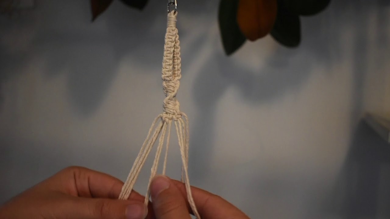 Macrame Wrapped Crystal Keychain - YouTube