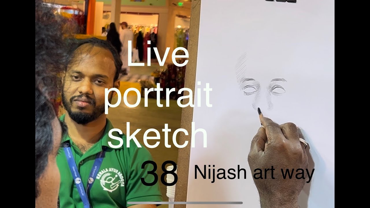 Street artist live portrait drawing 38 - YouTube