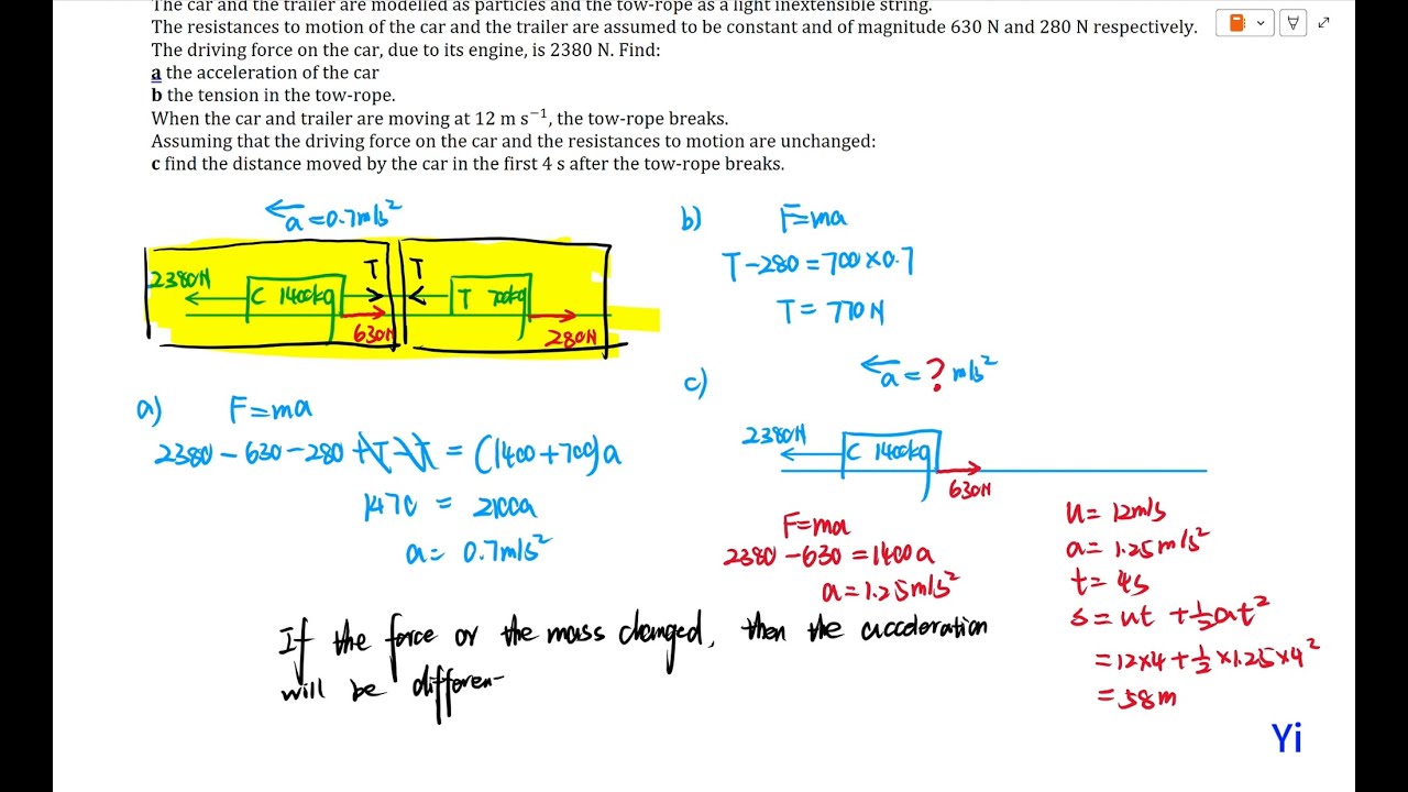 A-Level Mechanics Connected Particles (Horizontal) 3 - YouTube