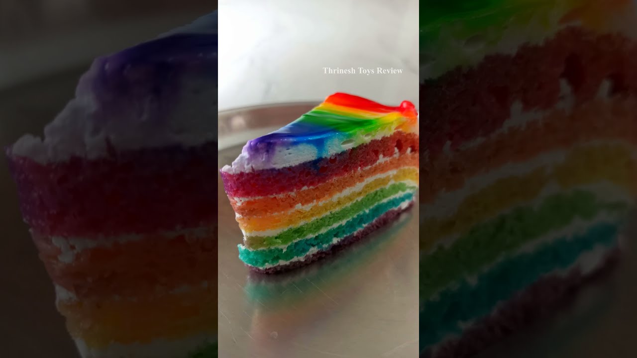 Rainbow Cake | Eating Rainbow Cake | Awesome Cake | cakes lover #cakes ...