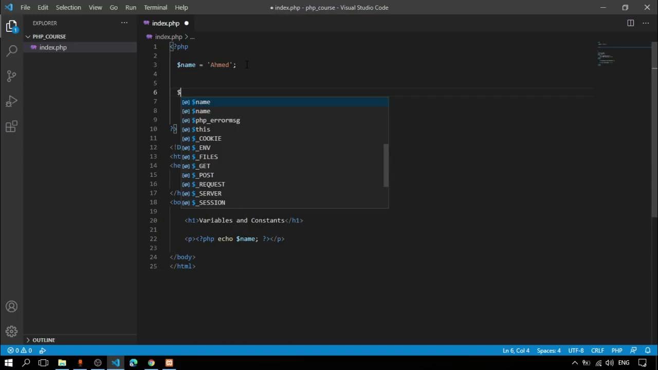 05 - PHP Tutorials - Variables and Constants - YouTube