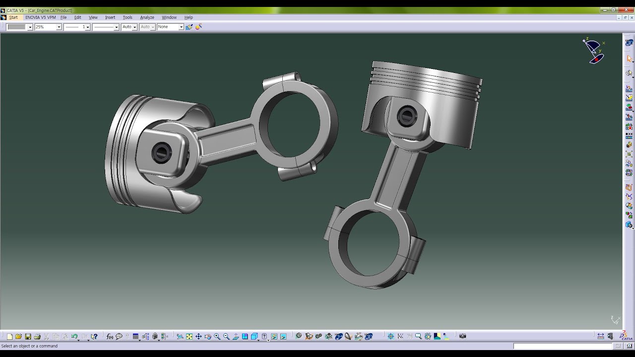 Piston CATIA - YouTube