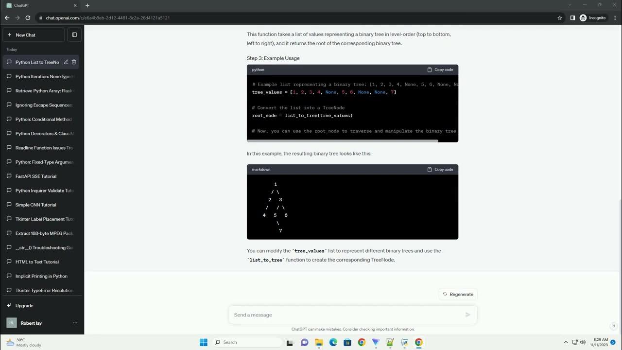 How do I make TreeNode from list by Python - YouTube