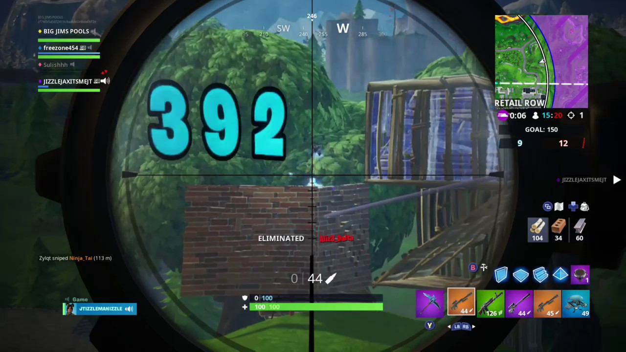 392 Headshot Snipe - Fortnite - YouTube