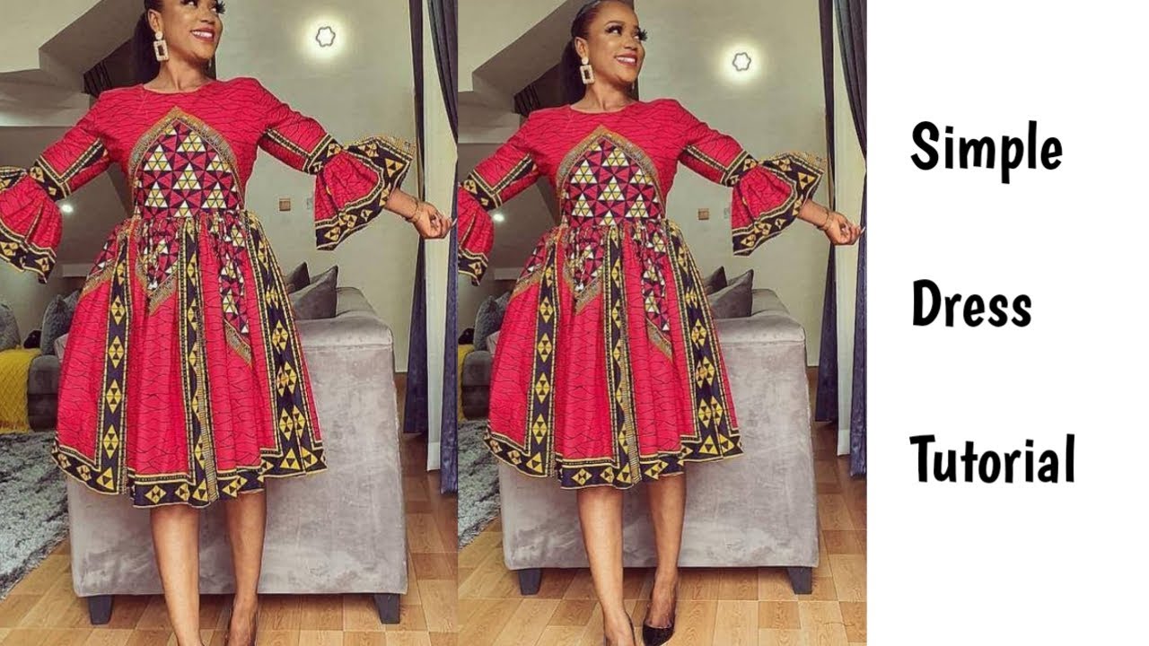 Simple gathered dress tutorial - YouTube