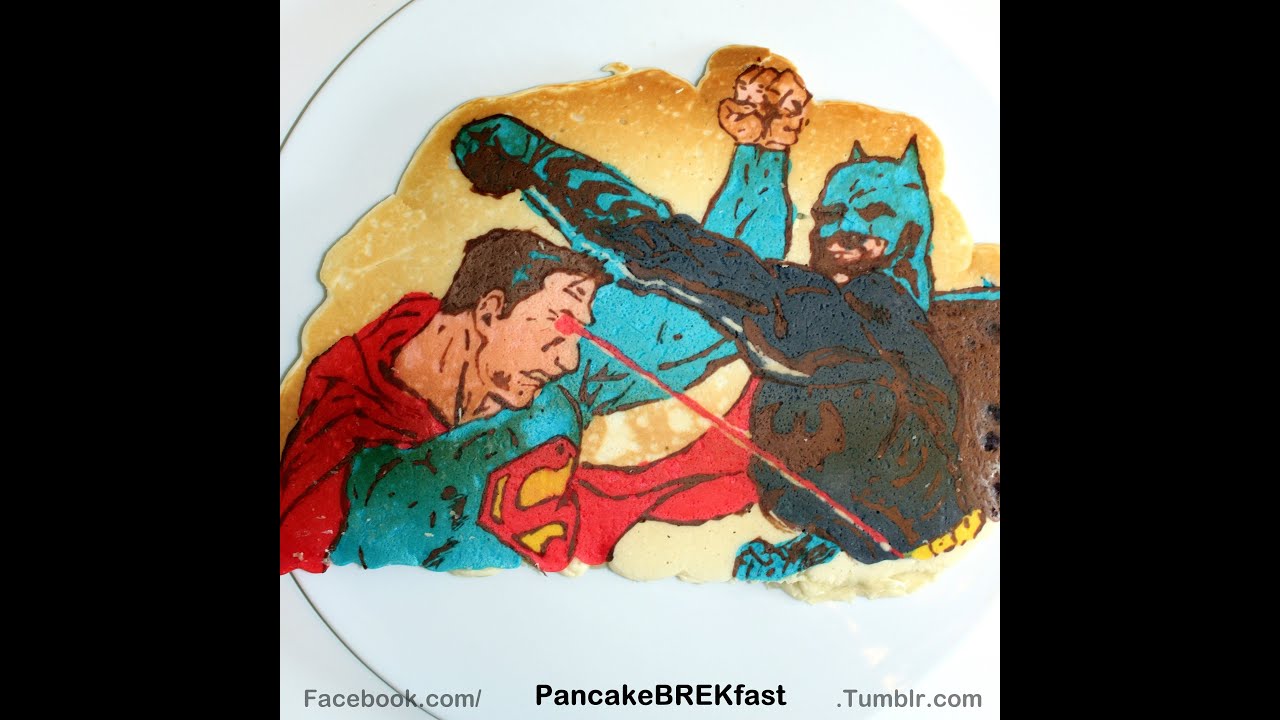 DC Comics - Batman vs Superman Pancake - YouTube