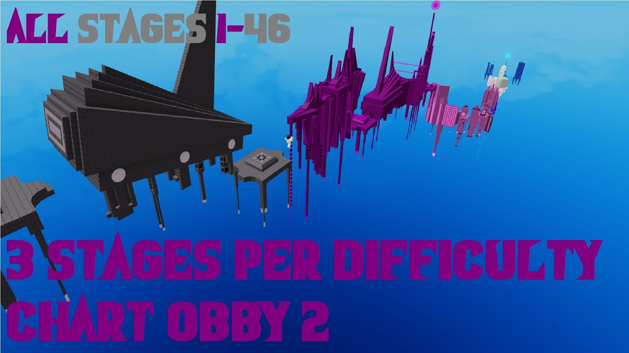 3 Stages Per Difficulty Chart Obby 2 (All Stages 1~46) - YouTube