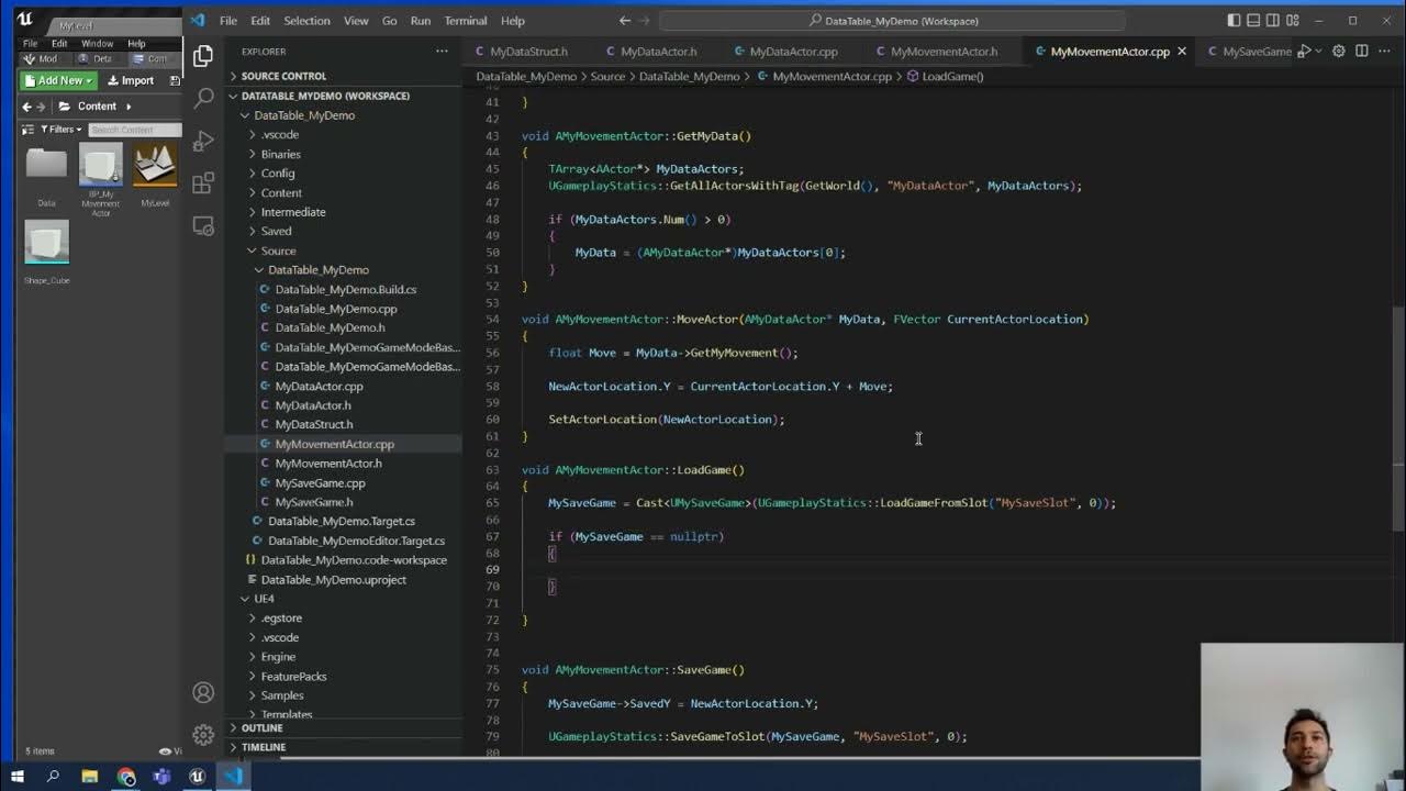 C++ Unreal Engine: How to SaveGame and use a DataTable (5) - YouTube