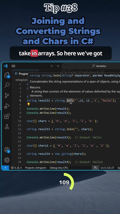 Joining and Converting Strings and Chars in C# Tip #38 - YouTube