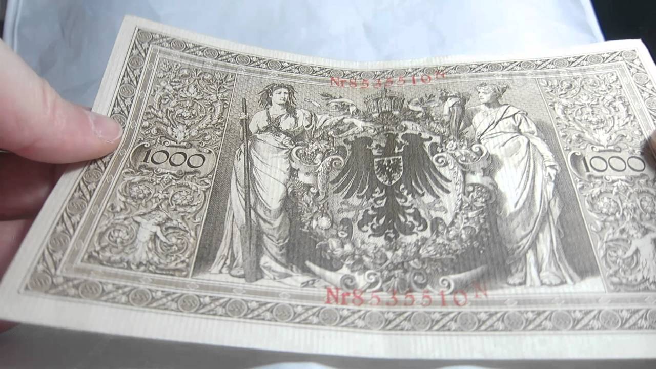 1000 Mark 1910 German States Reichsmark Banknote Bill Paper Money - YouTube