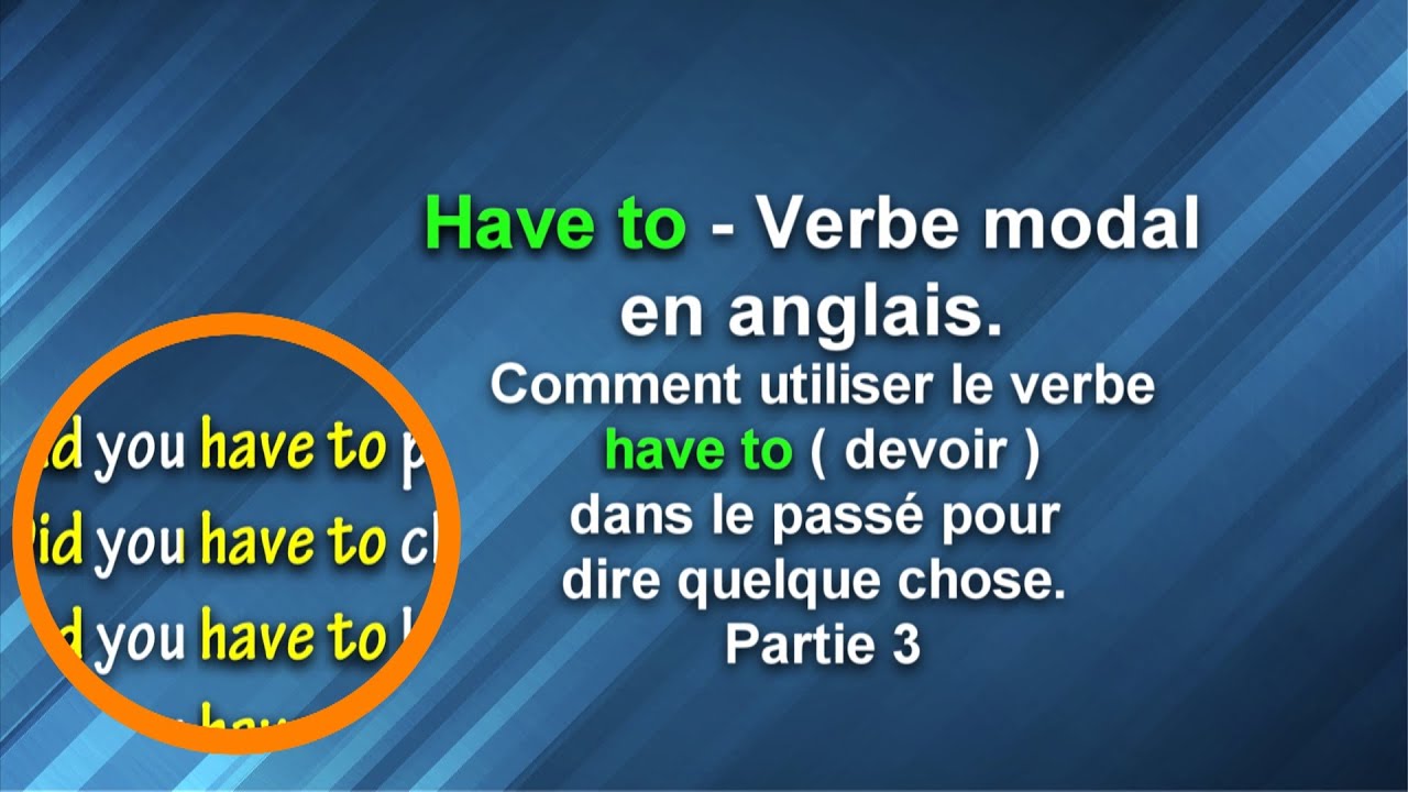 HAVE TO en anglais. Comment utiliser verbe HAVE TO dans le Passé ...